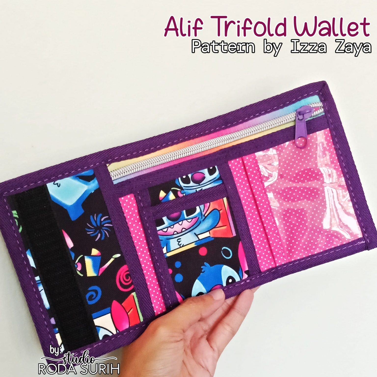 Alif Trifold Wallet – Pattern By Izza Zaya