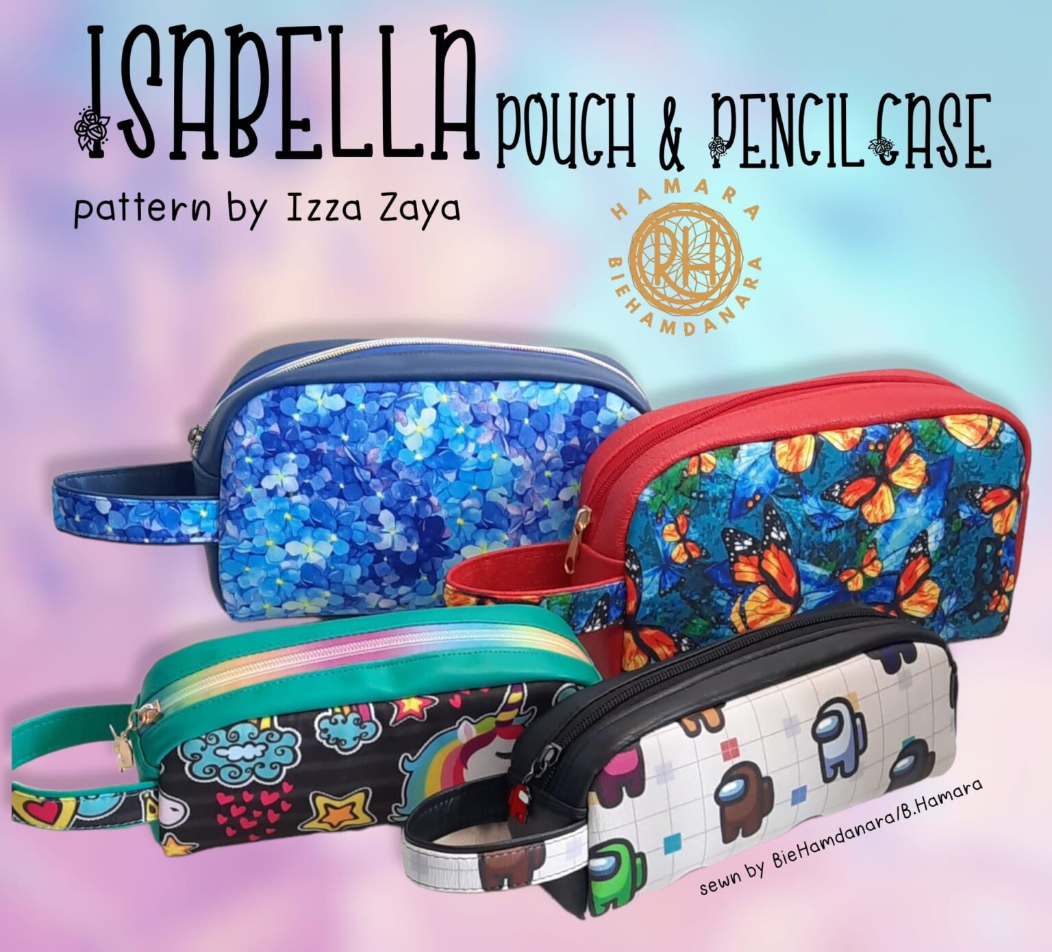 Isabella Pouch & Pencil Case – Pattern By Izza Zaya