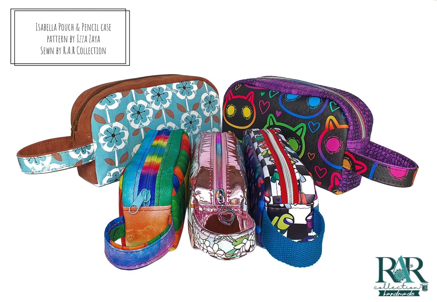 Isabella Pouch & Pencil Case – Pattern By Izza Zaya